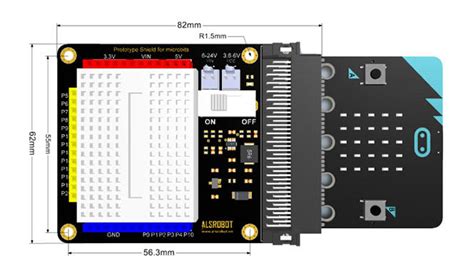 Micro Bit Bbc Prototype Expansion Board Er Dts04512b Microbit 62x82mm