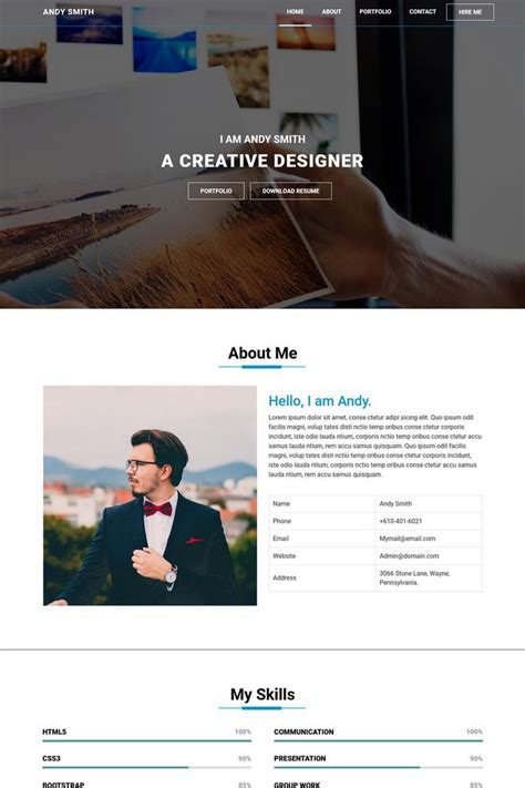 Free Bootstrap Portfolio Templates Artofit