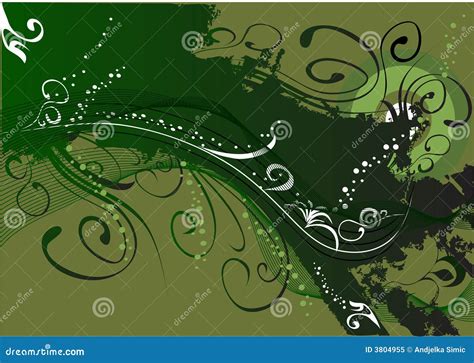 Groene Abstracte Achtergrond Vector Illustratie Illustration Of Bloem Gestileerd