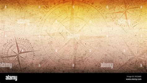 Colorful Abstract Old Ancient Compass With Hard Texture Background