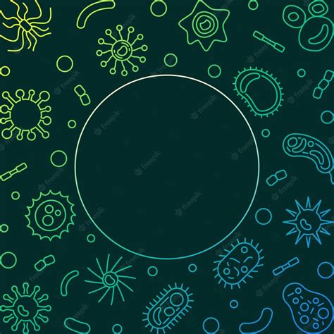 Premium Vector Bacteriology Square Colored Frame Vector Line Illustration