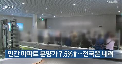 민간 아파트 분양가 75↑전국은 내려
