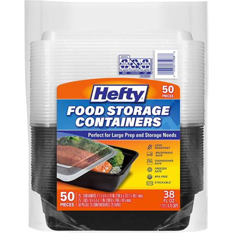 Hefty Food Storage Container With Lids 38 Oz 50 Pcs