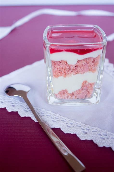 Trifle Raspberry Verrine With Pink Biscuits Of Reims