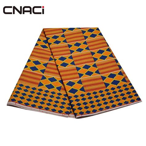 CNACI Fashion Ghana Kente Cloth African Fabric 6 Yards Piece African