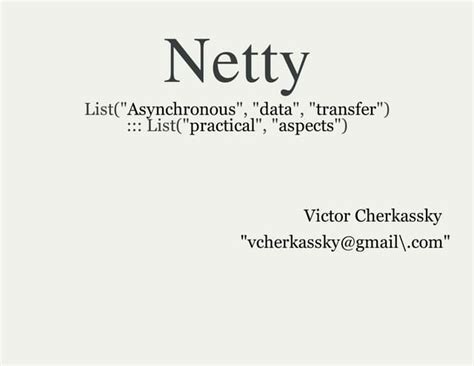netty asynchronous data transfer ppt