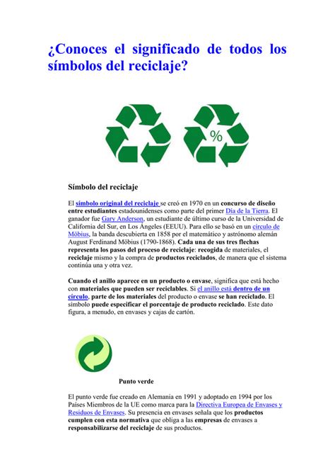 ¿conoces El Significado De Todos Los Símbolos Del Reciclaje