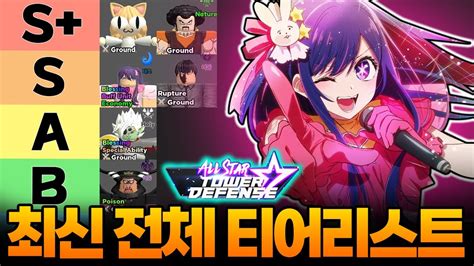 로블록스 올스타타워디펜스 티어표 이번 업데이트 신규캐릭 모두 포함 꼭 확인하고 뽑으세요 YouTube