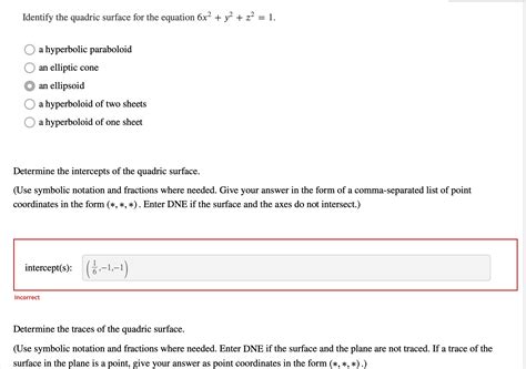 Solved Identify The Quadric Surface For The Equation