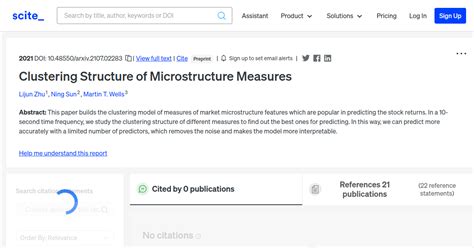 Citation Report Clustering Structure Of Microstructure Measures