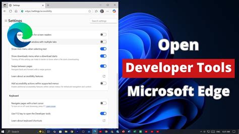 How To Open Developer Tools On Microsoft Edge Youtube