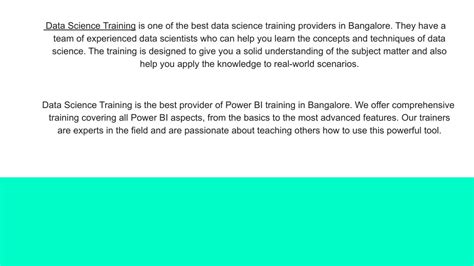 ppt best data science power bi tableau sql training in