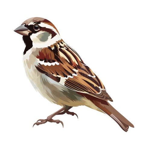 Whimsical Bird Illustration On White Background Generative Ai Stock