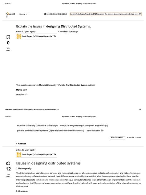 Explain The Issues In Designing Distributed Systems Pdf Distributed Computing Internet