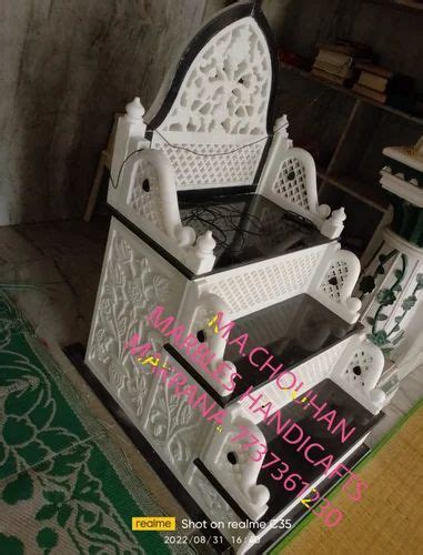 Handmade Carved White And Granite Marble Masjid Mimber At Rs 45000