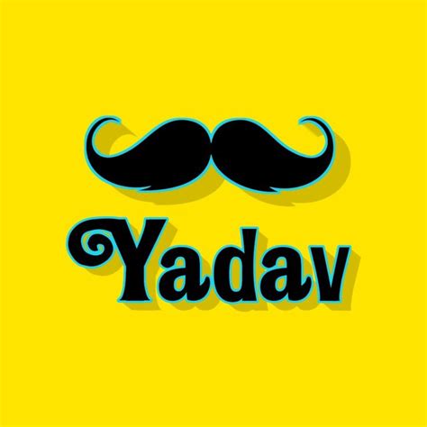 Yadav Name Logo With Stylish Mustaches