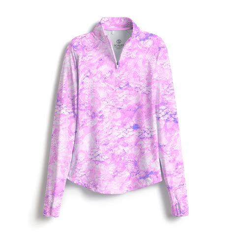Scales Camo Womens Ls Quarter Zip
