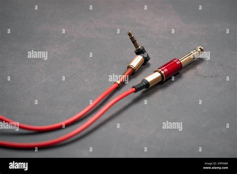 Red Aux Auxiliary Cable With Jack Male To Male Cable For Stereo Input