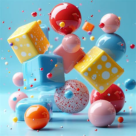 3d формы плавающие в воздухе Абстрактный 3d фона Премиум Фото