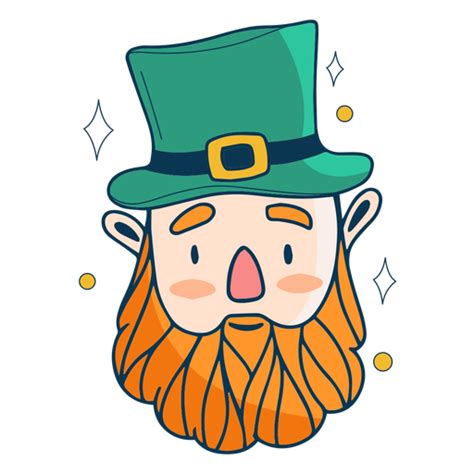 Diseño PNG Y SVG De Duende Irlandés Tradicional Plano Para Camisetas