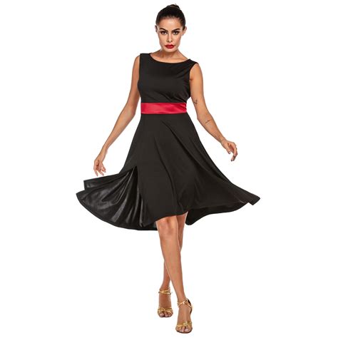 Woman Latin Dance Dress Adult Dance Costume Xs Xl Vicedeal