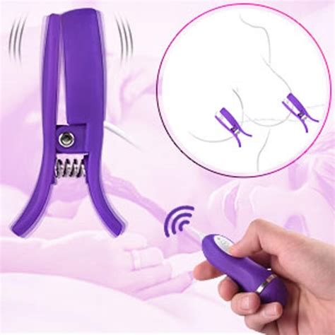 Vibrating Breast Nipple Clamps Clit Clip Massage Sm Bondage Sex Toys