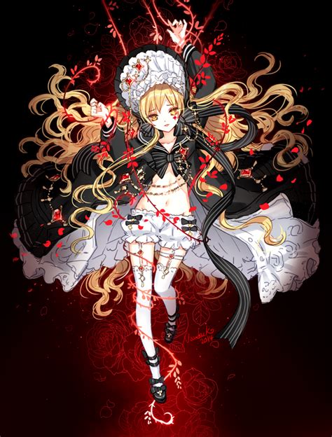Safebooru 1girl Arm Up Black Dress Black Shoes Blonde Hair Bloomers
