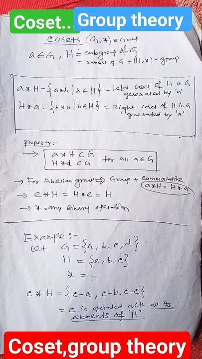 Coset In Group Theory Ll Upsc Maths Optional Youtube