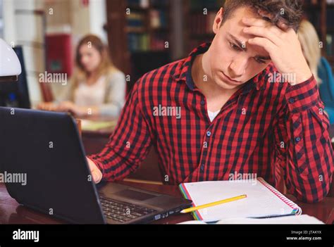 Male Babe Studying At Computer Stock Photo Alamy
