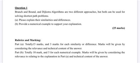 Solved Question Branch And Bound And Dijkstra Algorithms Chegg Com