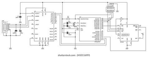 Technical Schematic Diagram Electronic Device Vector Stock Vector Royalty Free 2410116991