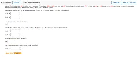 Solved Demand Functions Are Linear Let P Represent Price Chegg Com