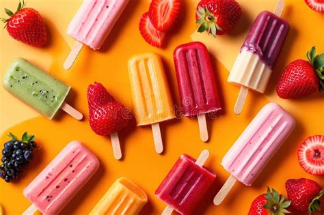 Summer Food Photography Background Wallpaper Of Popsicle Ice Lollies