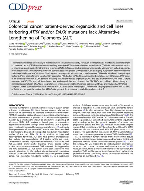 Pdf Colorectal Cancer Patient Derived Organoids And Cell Lines