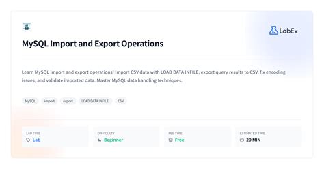 Operações De Importação E Exportação No Mysql Labex