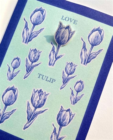 블루 튤립 스티커 아이디어스