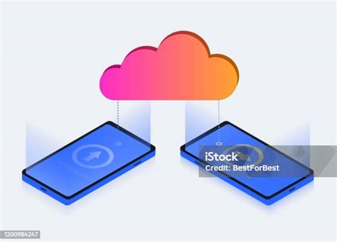 Konsep 3d Isometrik Penyimpanan Cloud Transfer Data Hosting Cloud