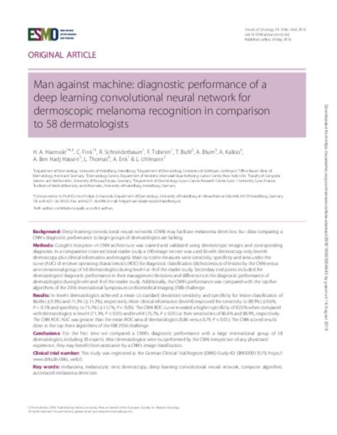 pdf man against machine diagnostic performance of a deep learning