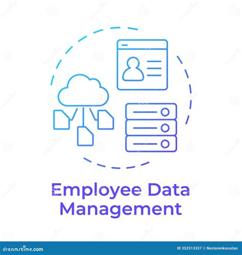 Employee Data Management Blue Gradient Concept Icon Stock Illustration Illustration Of Flat