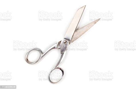 빈티지가 위 텍스트에 대 한 장소와 흰색 바탕에 상단에서 촬영 가위에 대한 스톡 사진 및 기타 이미지 가위 강철 고풍스런