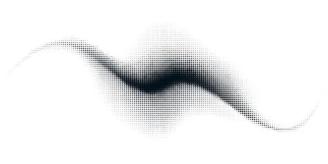 Flowing Black Halftone Wave Pattern On White Background Elegant Gradient Design With Smooth