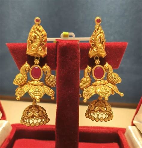 Golden 15860g Gold Jhumka Earring At ₹ 8945gram In Madurai Id