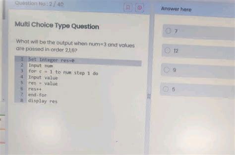 Question No Answer Here Multi Choice Type Studyx