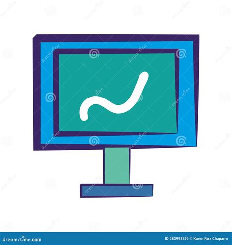 Isolated Colored Computer Monitor Sketch Icon Vector Stock Vector