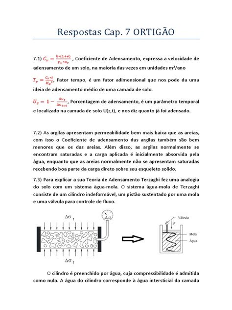 Pdf Resolução De Questões Cap 7 Ortigão Introdução A Mecânica