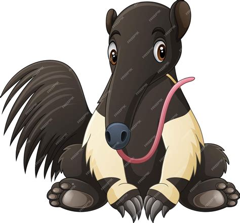 Premium Vector Cartoon Anteater On White Background