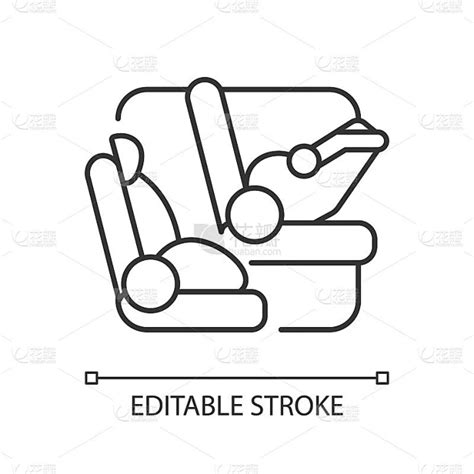 年龄合适的汽车安全座椅直线图标素材 花瓣网