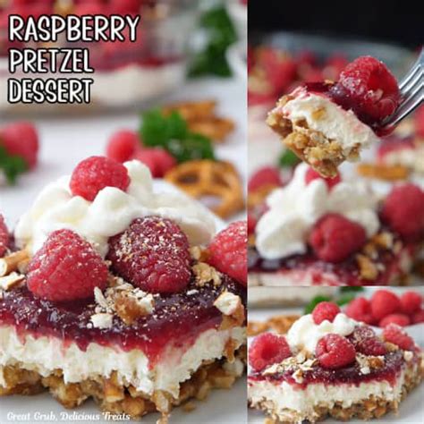 Raspberry Pretzel Dessert Great Grub Delicious Treats