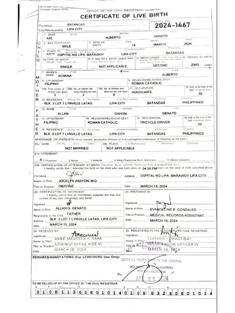 Ctc Birth Certificate 2 Pdf