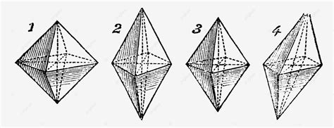 Octahedron Vintage Engraved Illustration Geometry Shape Vintage Vector Geometry Shape Vintage